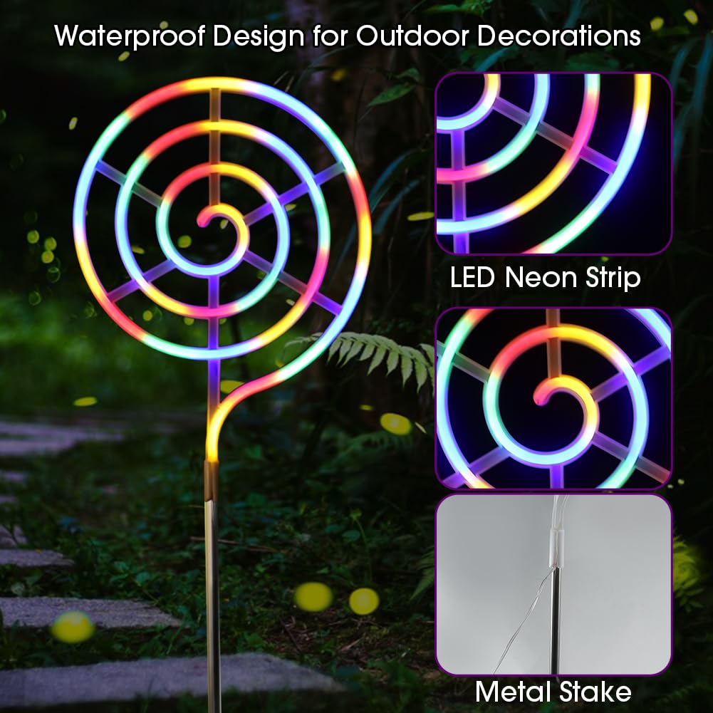 Snapklik.com : Solar Garden Lights Outdoor, Novelty Multicolor Lollipop ...