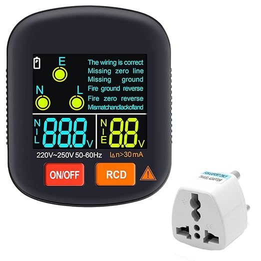 Serplex® RCD Socket Tester, EU Plug Voltage Tester with Live Voltage ...