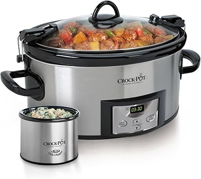 Amazon.com: Crock pot SCCPVL619 S A 6 Quart Metallic Cooker with Hinged ...