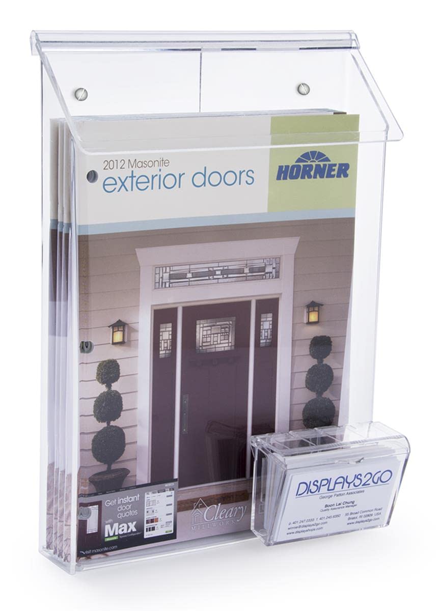 Amazon.com : Displays2go Outdoor Acrylic Magazine Wall Rack, 8.5" w ...
