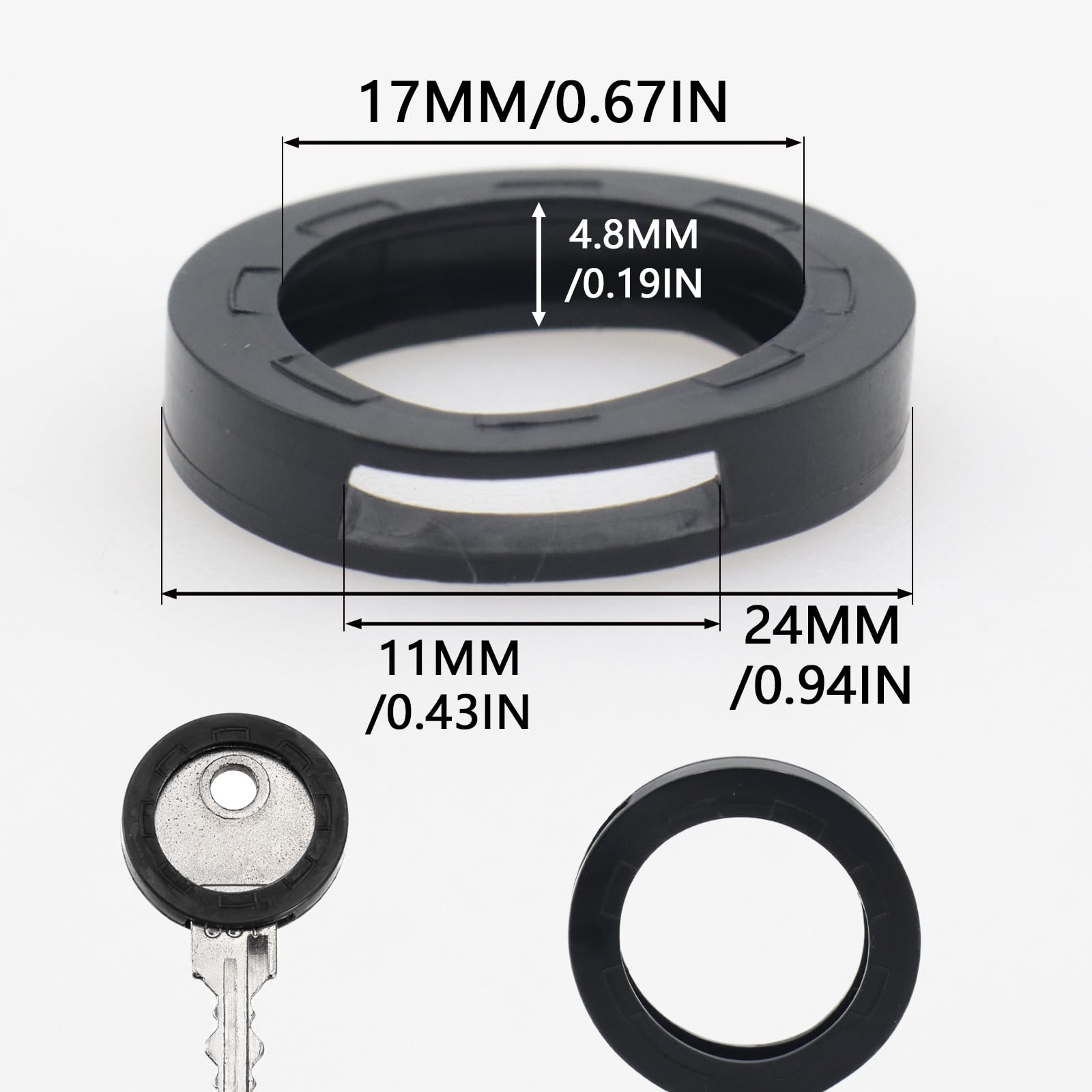 Snapklik.com : 24mm Key Cap Covers, Pack Of 24 Black Rubber Key ...