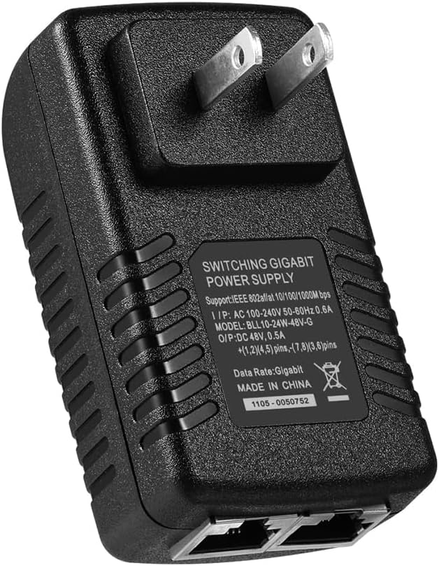 Amazon | PoEハブ ギガビット PoE (US) インジェクター アダプター 米国仕様 48V/0.5A IEEE 802.3af ...