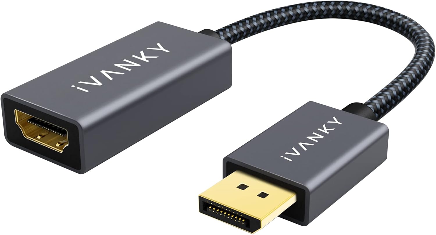 IVANKY DisplayPort auf HDMI Adapter, mit Audio, kompatibel mit HP ...