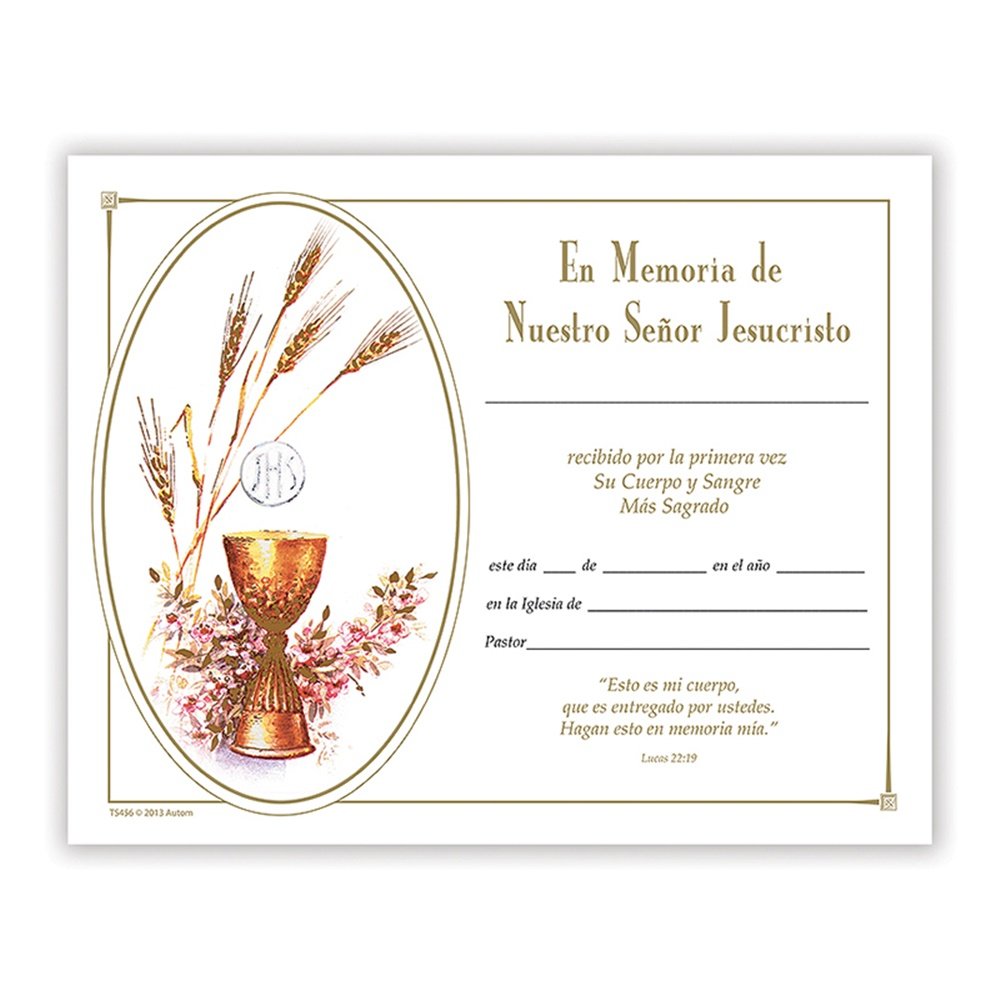 First Holy Communion Certificates Free Download