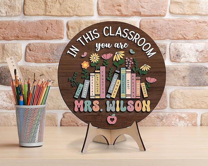 Amazon.com: Personalized 3D Teacher Name Plate, Back to School Gift ...