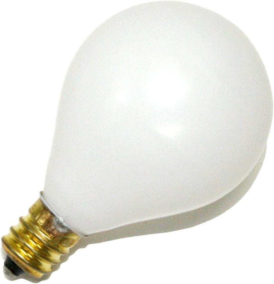 Satco S3879 120V Pear Candelabra Base 15-Watt G12.5 Light Bulb, White ...