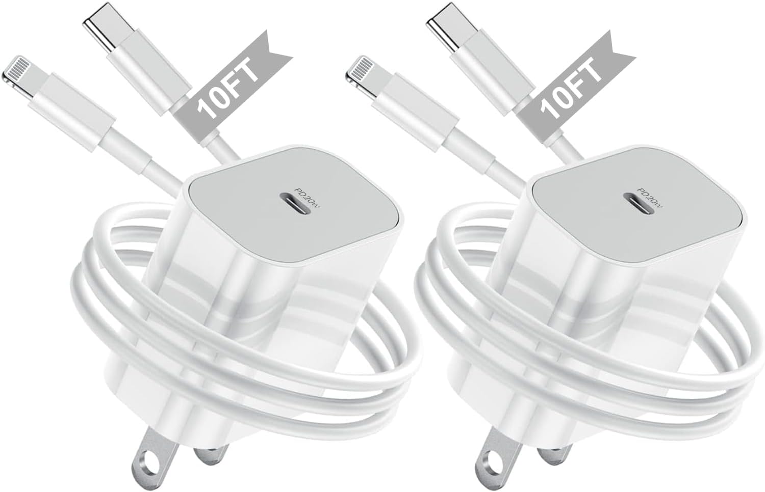 Amazon.com: 3Pack 10ft iPhone Charger Fast Charging Block,MFi Certified ...