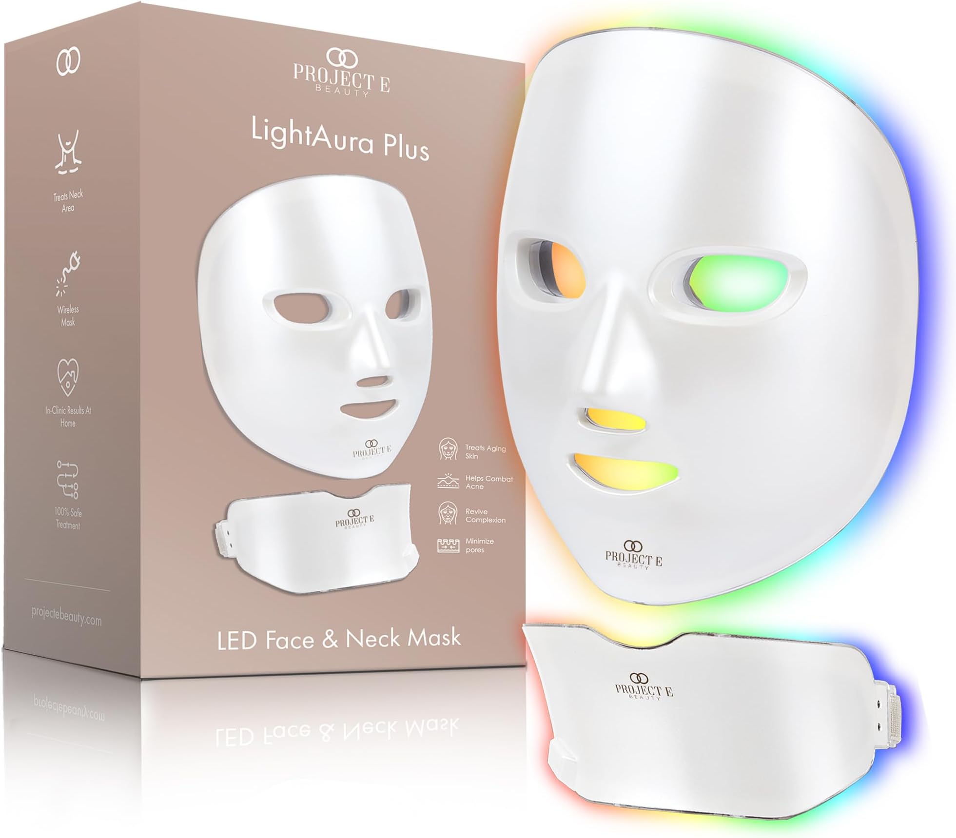Amazon.com : Project E Beauty LED Face & Neck Mask Skin Rejuvenation ...