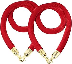 Amazon.com: GAKYOUR 2Pcs Queue Barrier Ropes with Gold Plated Hook ...
