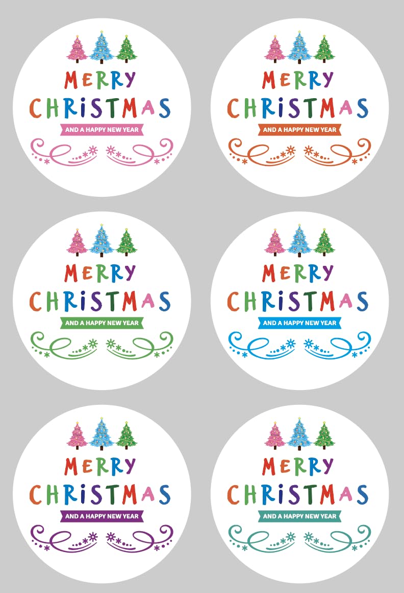 Amazon.com: 2'' Merry Christmas Stickers Labels Adhesive Decorative ...