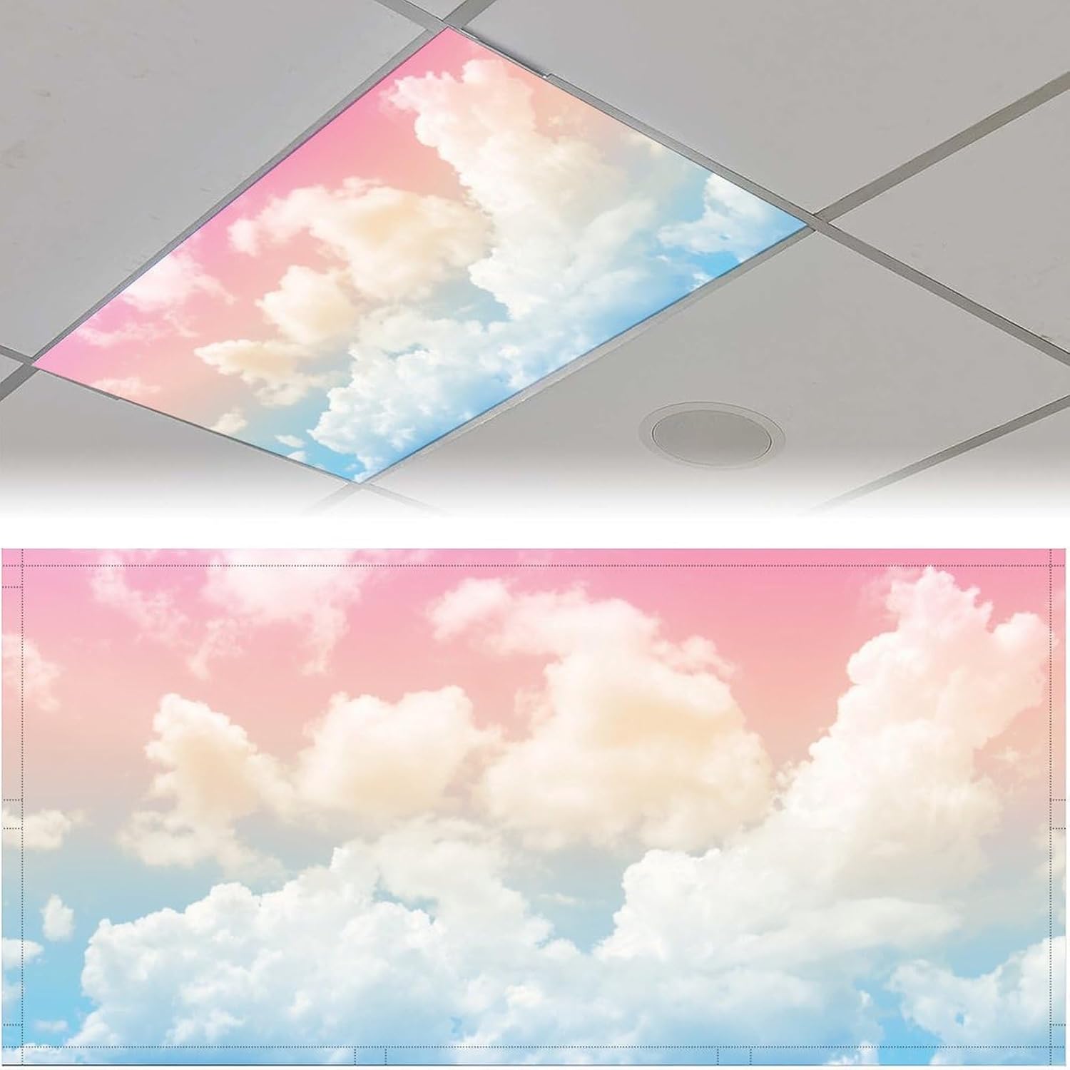 QOROL 2PCS Fluorescent Light Covers for Classroom Ceiling Lights ...