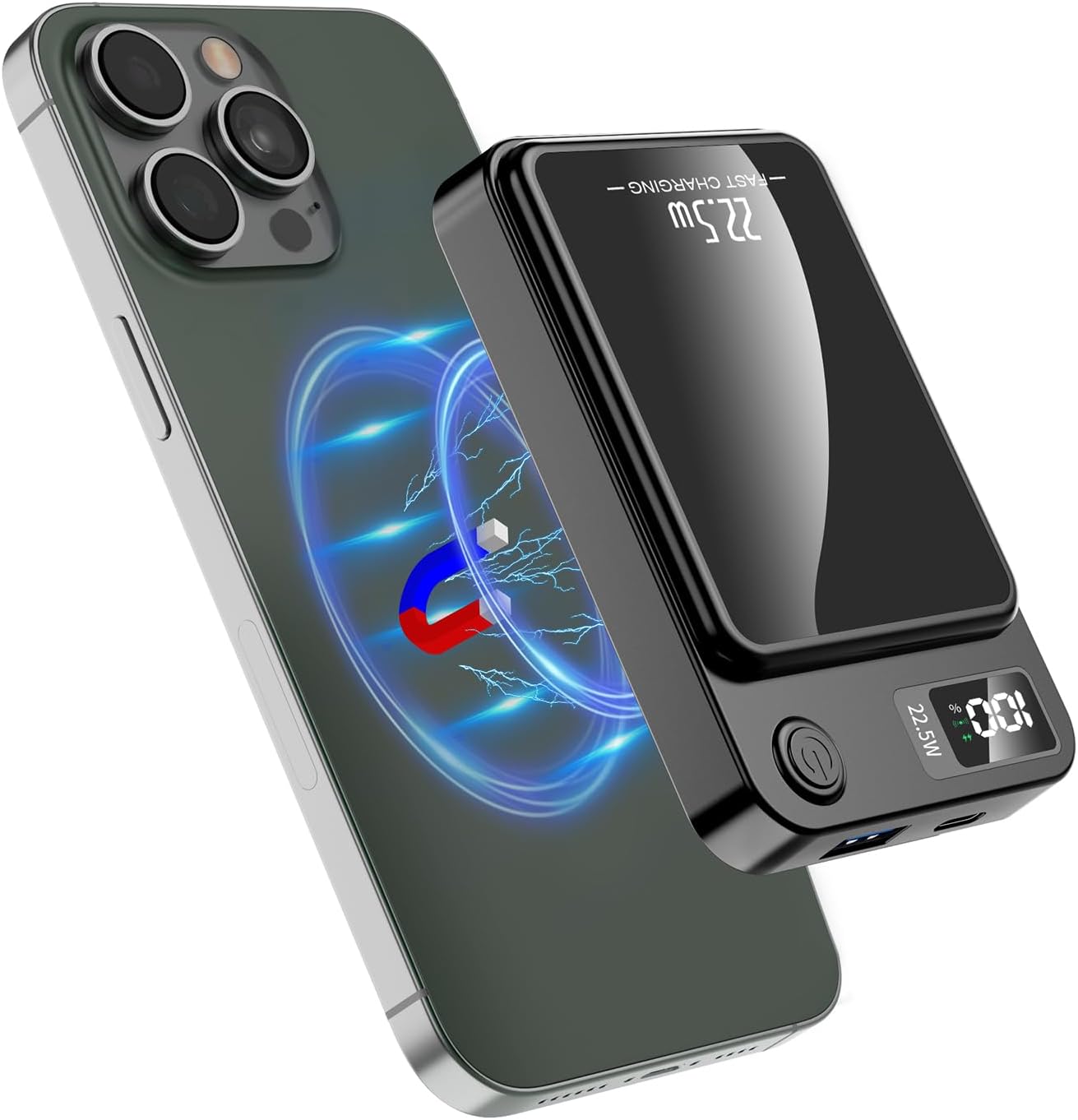 Amazon.com: KICUEI Magnetic Portable Charger,11000mAh Wireless Magnetic ...