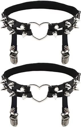 Amazon.com: Adove Women Adjustable Leather Thigh Garter, Heart Shaped ...