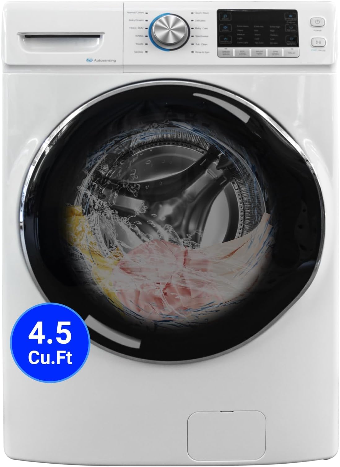 Amazon.com: Techomey 27" 4.5 Cu.Ft Front Loading Washing Machine, 18 ...