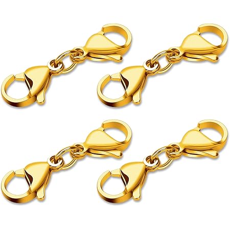 4 Pieces Double Lobster Clasps, Gold Lobster Claw Clasps Double Head ...