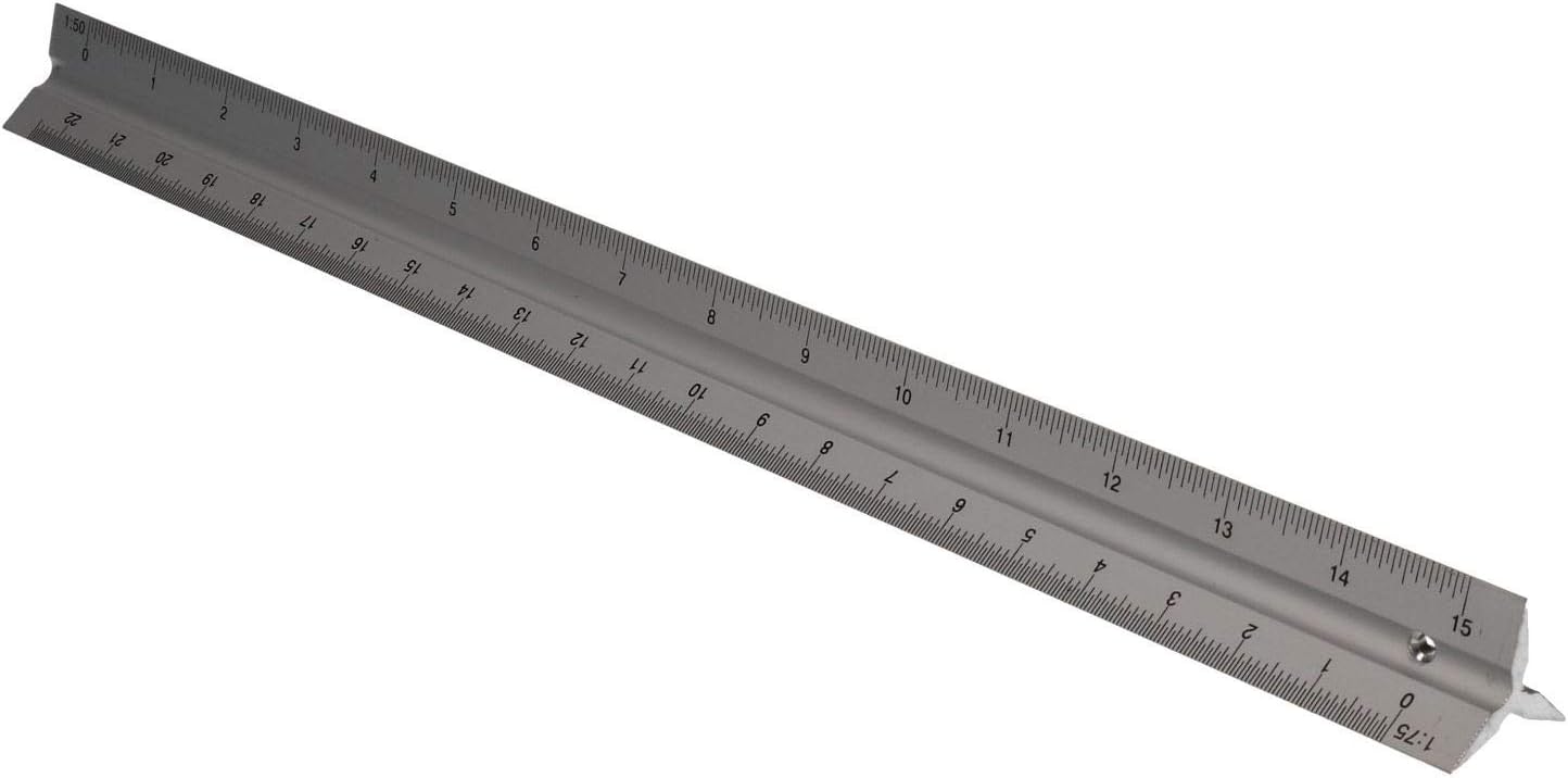 12" Triangular Scale Ruler Aluminium Scale Engineer Architect Technical ...