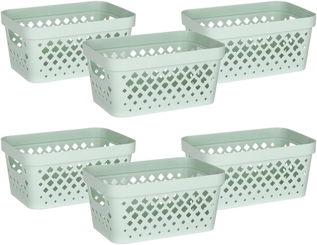 Amazon.com: RchleaKry Small Plastic Baskets, Multiple Colour Pantry ...