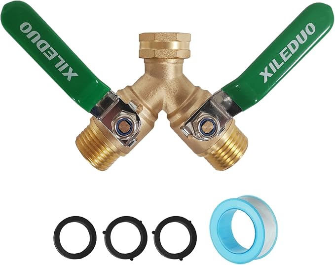 Amazon.com: Garden Hose Splitter 2 Way,Brass Water Hose Splitter with ...