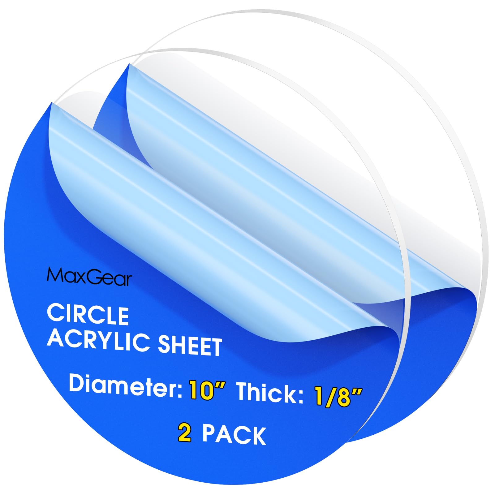 Snapklik.com : MaxGear Plexiglass Sheets 10 Inch Round Acrylic Sheets 1 ...