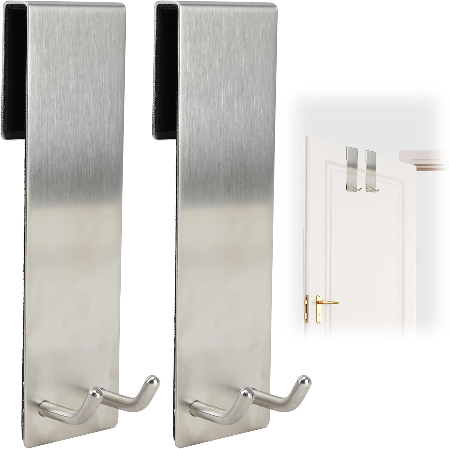 DORART Shower Door Hooks - Triple Hooks Design Double Oblique Towel Hooks, Stainless Steel Over ...