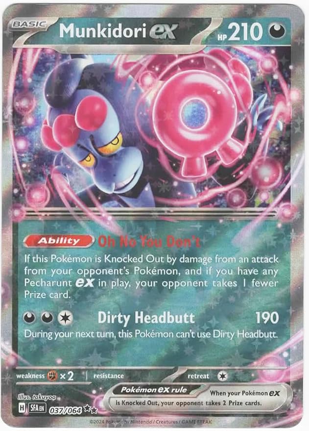 Amazon.com: Pokemon – Munkidori ex 037/064- Shrouded Fable – Double ...