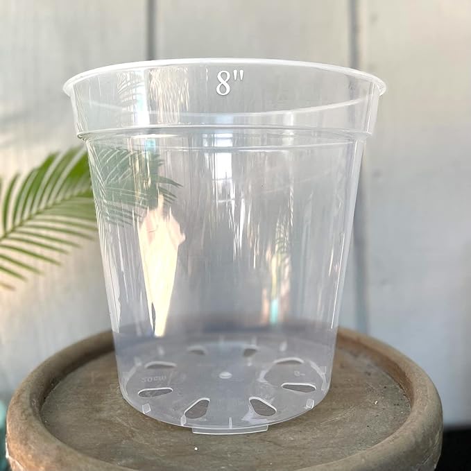 Amazon.com: 8" Clear Plastic Nursery Pot (Clear - 5 Pack) : Patio, Lawn ...