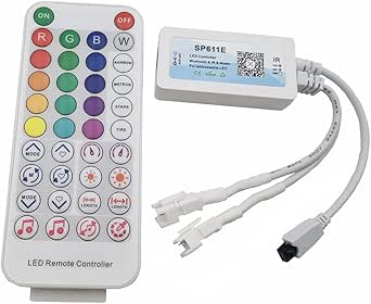 Bluetooth Controller SP611E LED Strip Light Controller with 38 Buttons ...