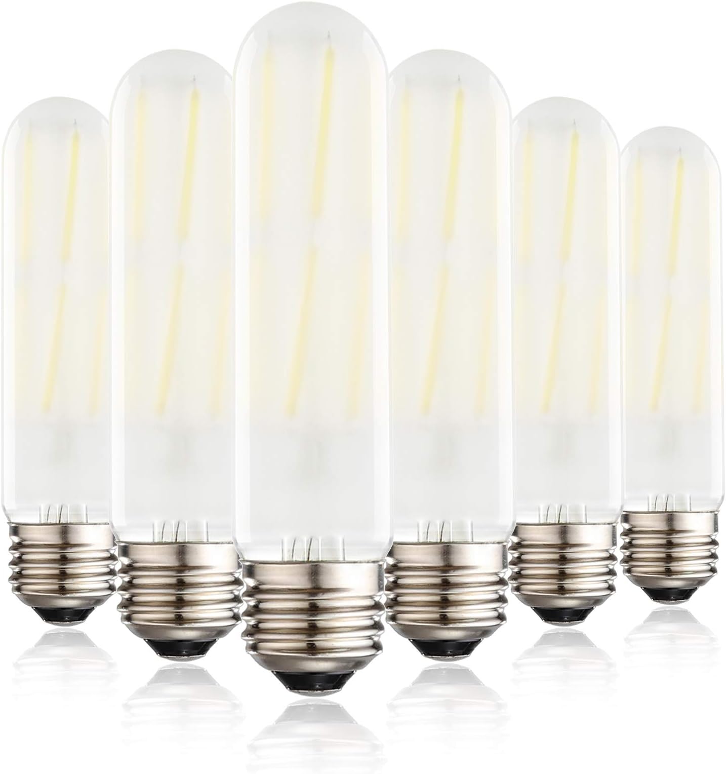 Dimmable T10 Frosted LED Bulbs,6W LED Tubular Edison Bulbs 60 Watt ...