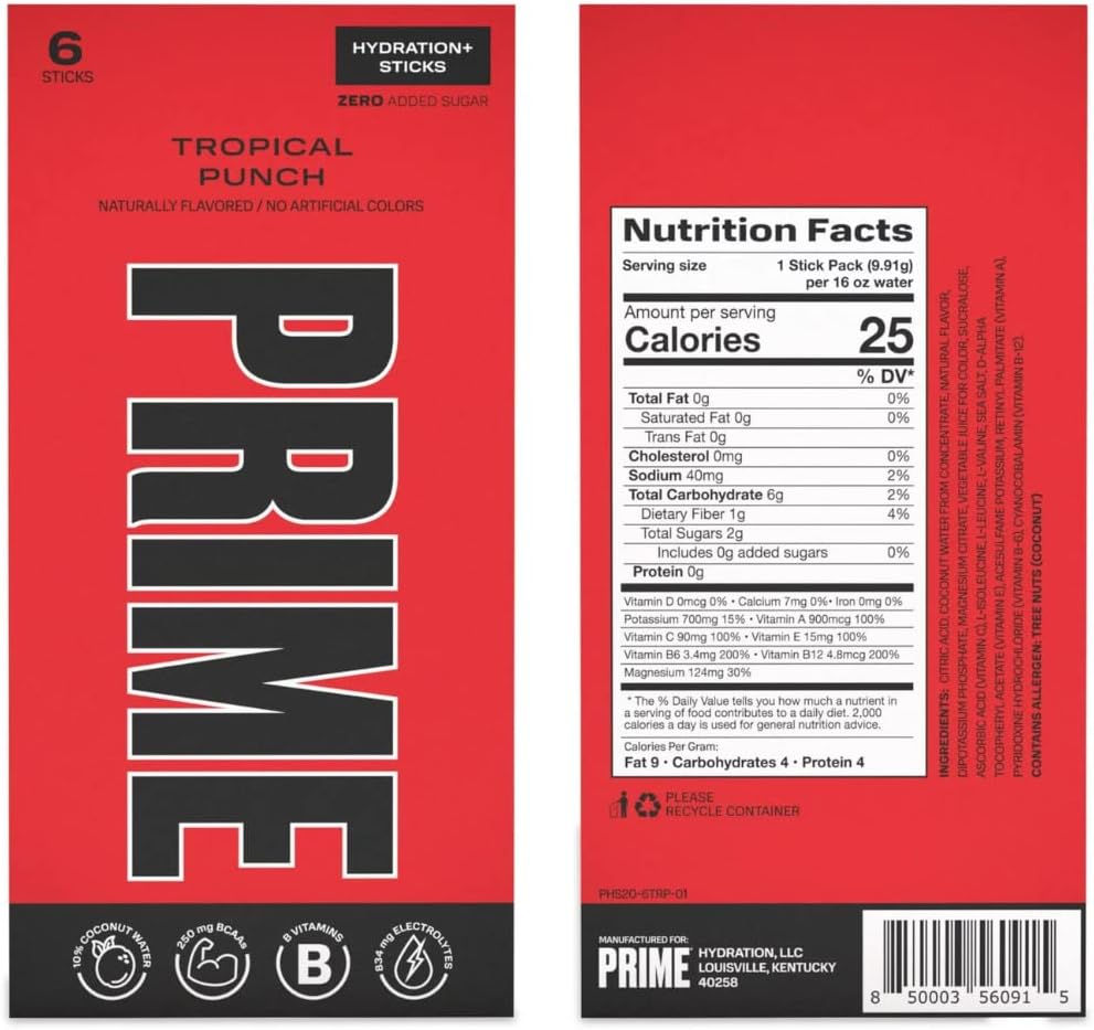 Amazon.com : Prime Hydration+ Electrolyte Powder Mix Sticks : Grocery ...