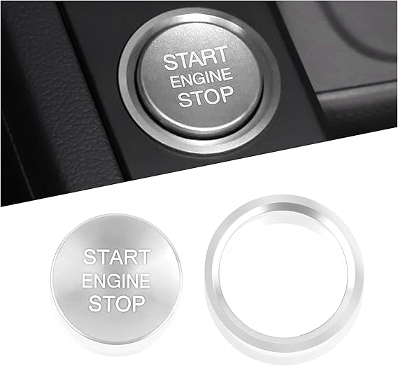 Amazon.com: Car Push Start Button Cover,Aluminum Engine Start Stop ...