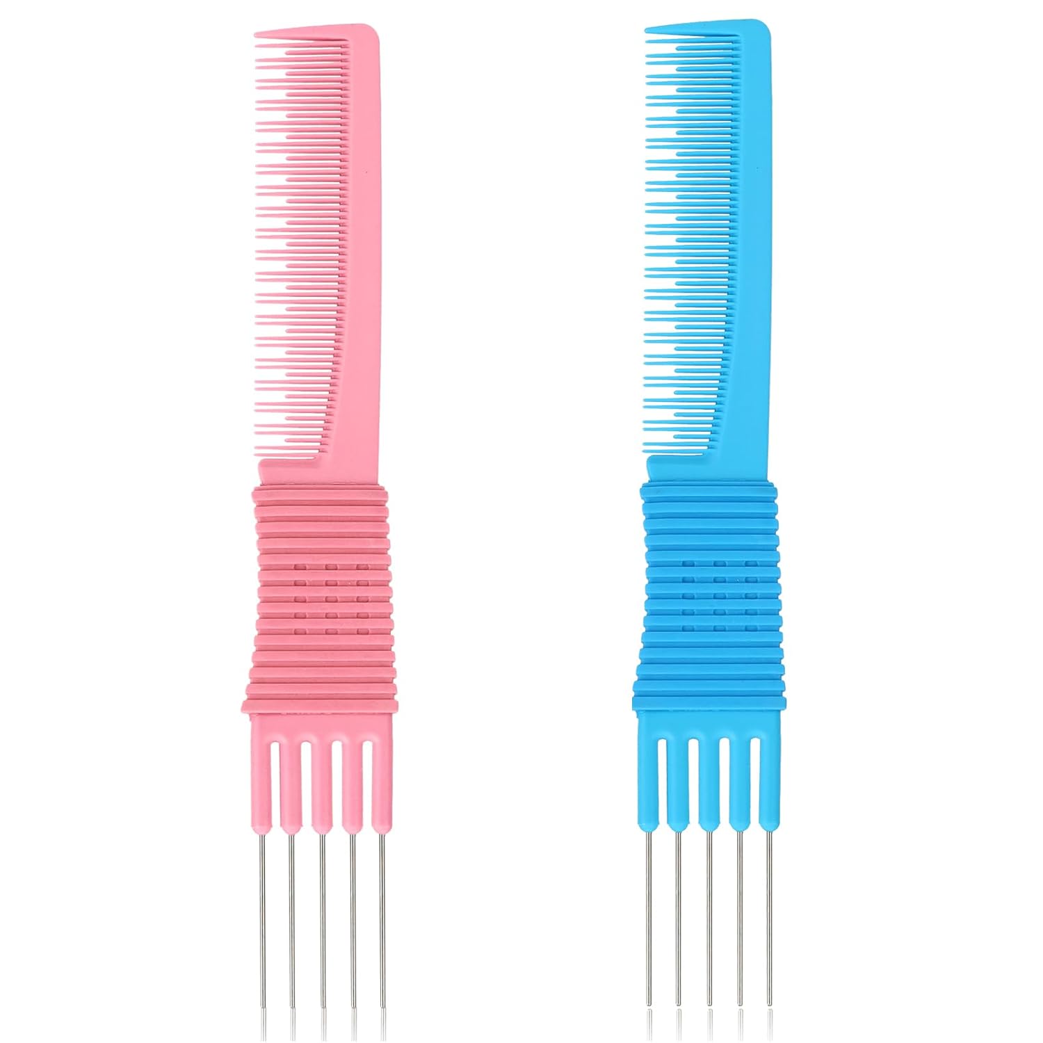 Amazon.com : Women's Lift Teasing Combs with Metal Prong 2 Pack Salon ...