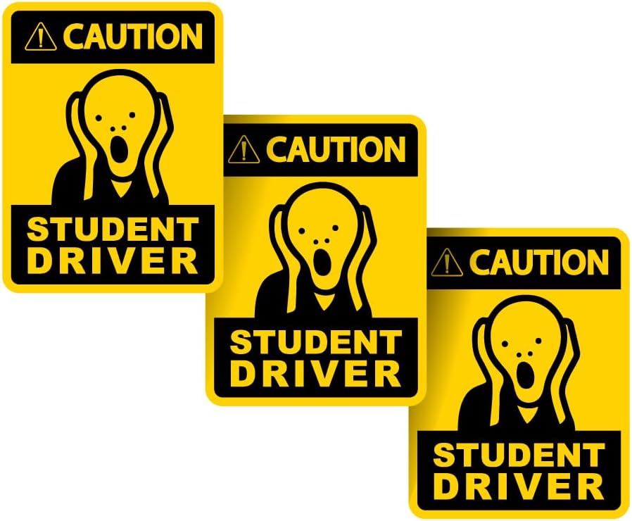 Amazon.com: Funny Reflective Student Driver Magnet for Car - New Driver ...