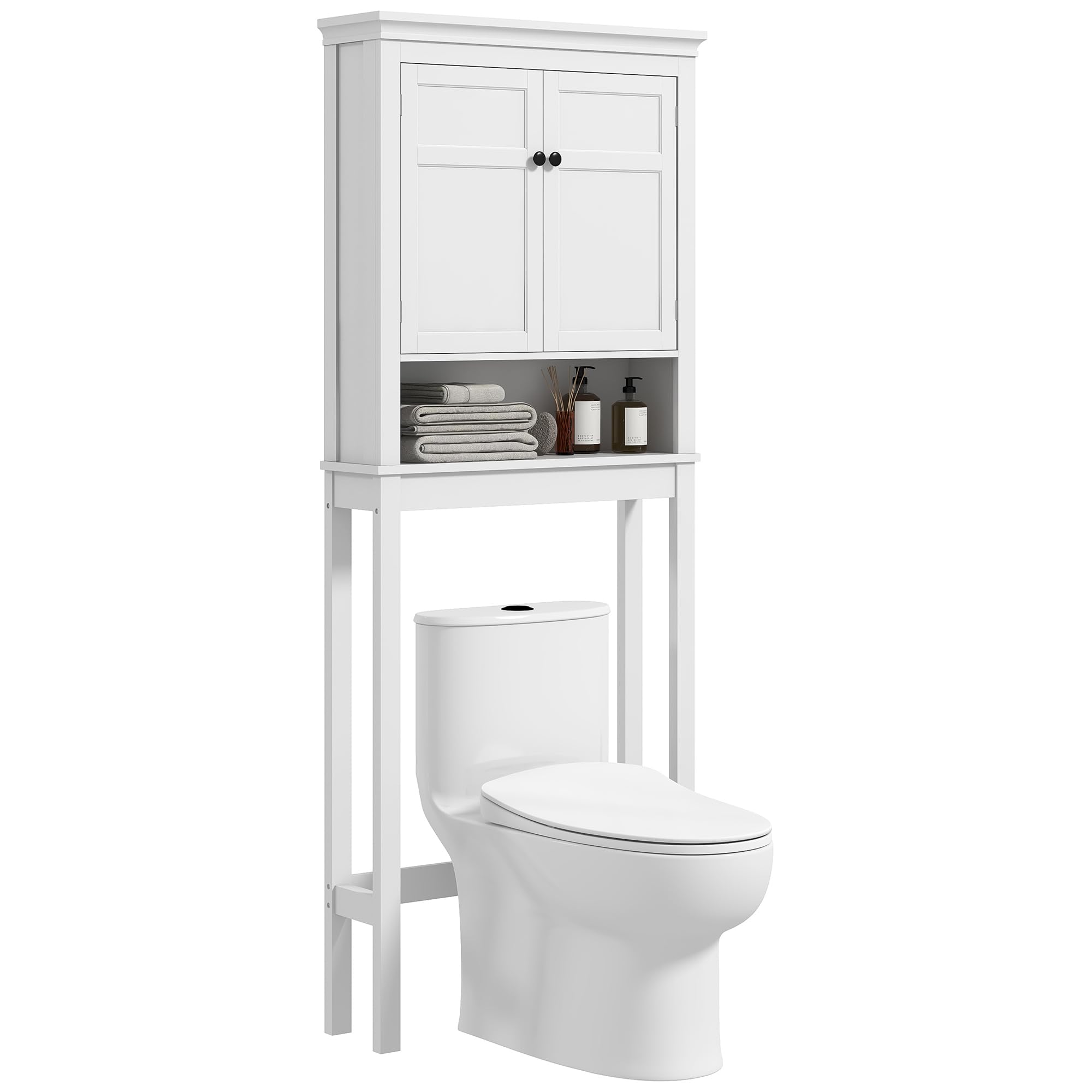 HOMCOM Over Toilet Storage Unit, 3-Tier Washing Machine Cabinet ...