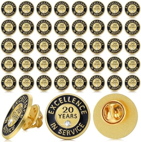 Amazon.com : Tigeen 12 Pcs Year Service Reward Pins Star Enamel Pins ...