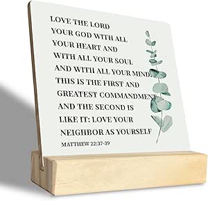 Amazon.com : Christian Plaque, Plaques Gift with Wooden Stand ...