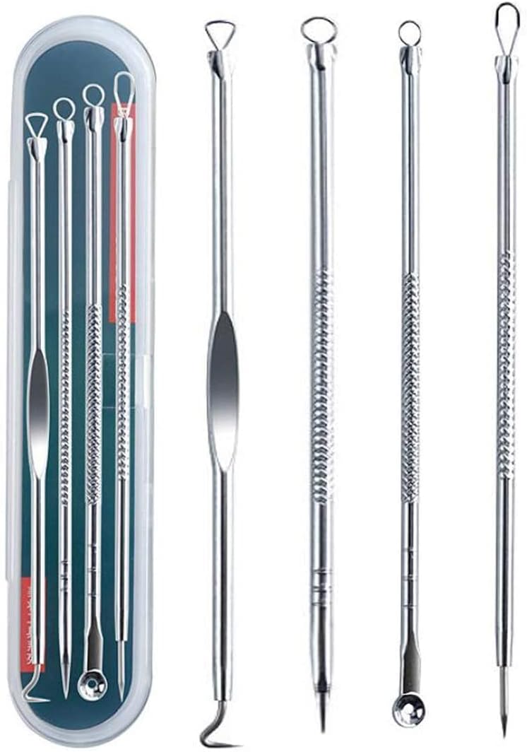 Blackhead Remover Pimple Popper Tool Kit 4 Pcs Acne Comedone Zit ...