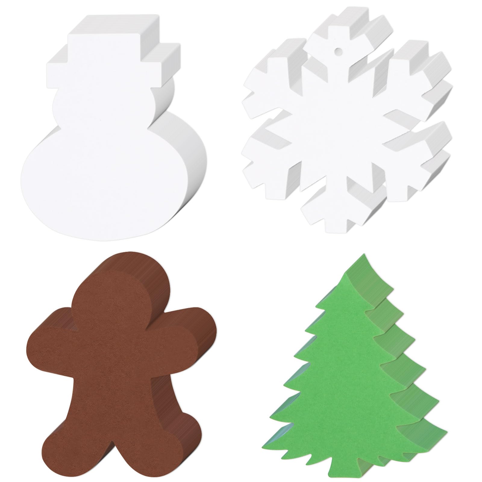 Amazon.com: MixTeach 200 Pcs Christmas Paper Cutouts, Snowman Snowflake ...