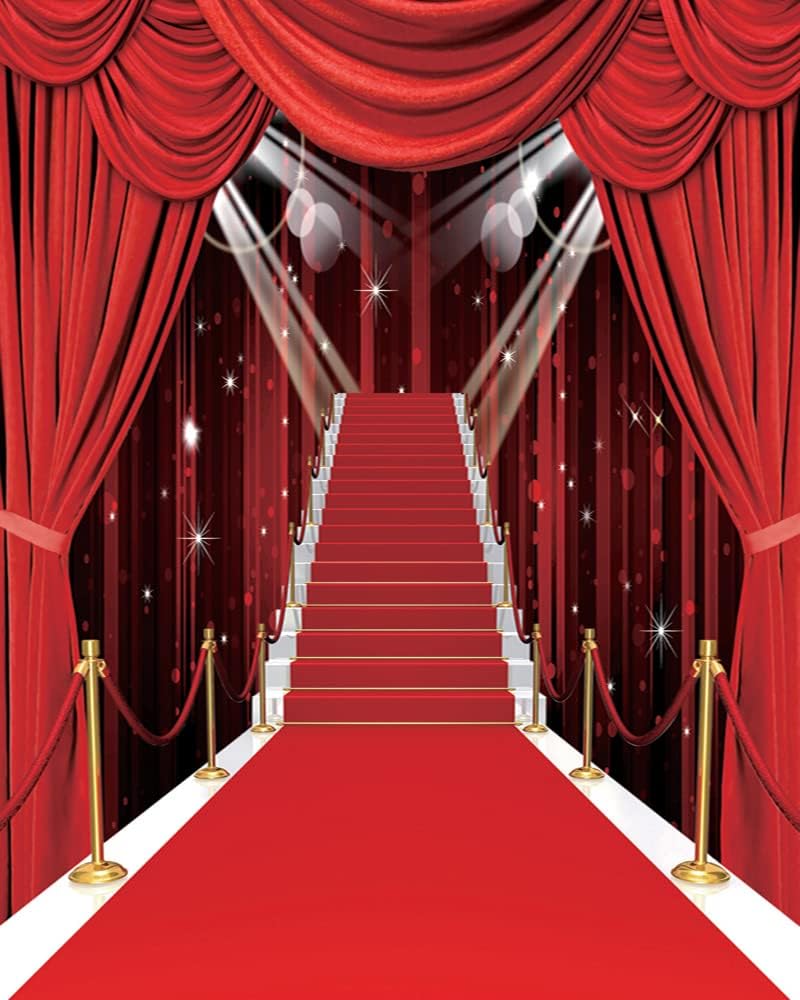 Amazon.com : CSFOTO 6x4ft Red Carpet Backdrop for Photoshoot Movie ...