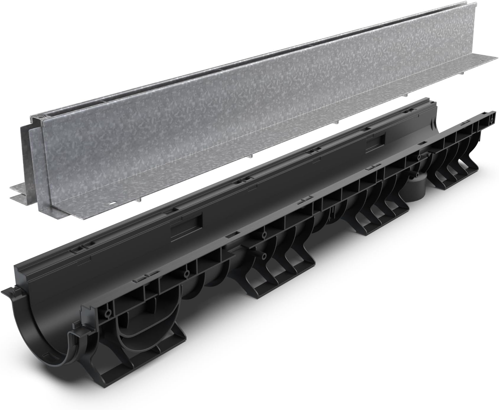 Vodaland - Galvanized Slot Drain Channel 4.8" Depth 4 inch Internal ...