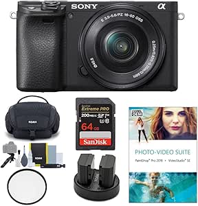 Amazon.com : Sony Alpha a6400 24.2MP Mirrorless Digital Camera with 16-50mm Lens Bundled with ...