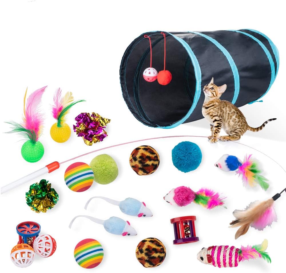 Dono 21Pcs Cat Toys Set-Kitten Interactive Cat Toys for Indoor Cats ...