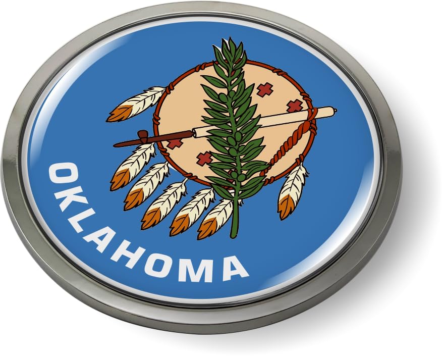Oklahoma State Flag 3D Domed CAR Emblem Badge Sticker Round | eBay