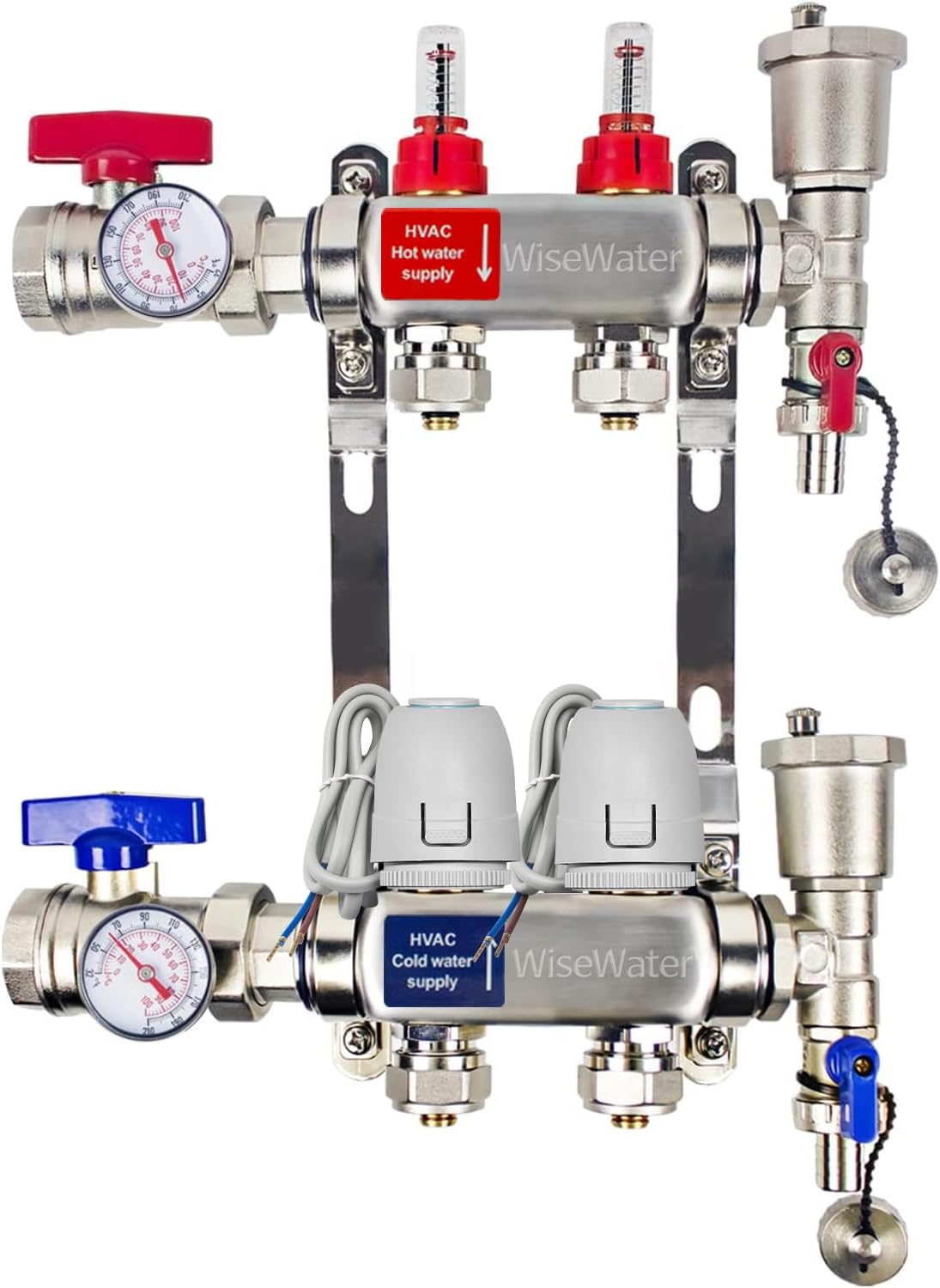 Amazon.com: WiseWater 2 Loops Pex/Radiant Manifold with 2 Wire 24V ...