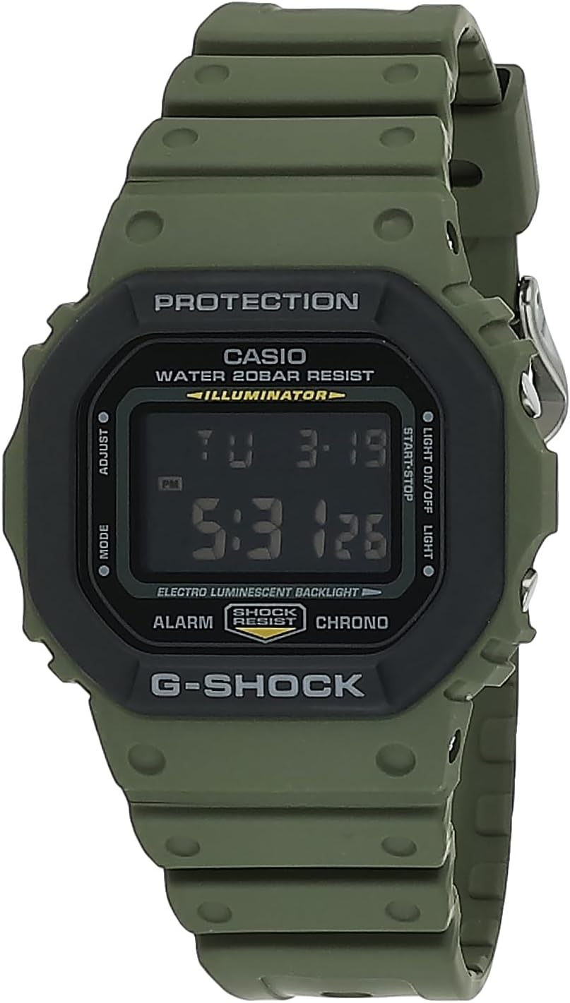 Casio Men's G5600E-1 G-Shock Grey Digital Dial Shock Resistant Watch ...