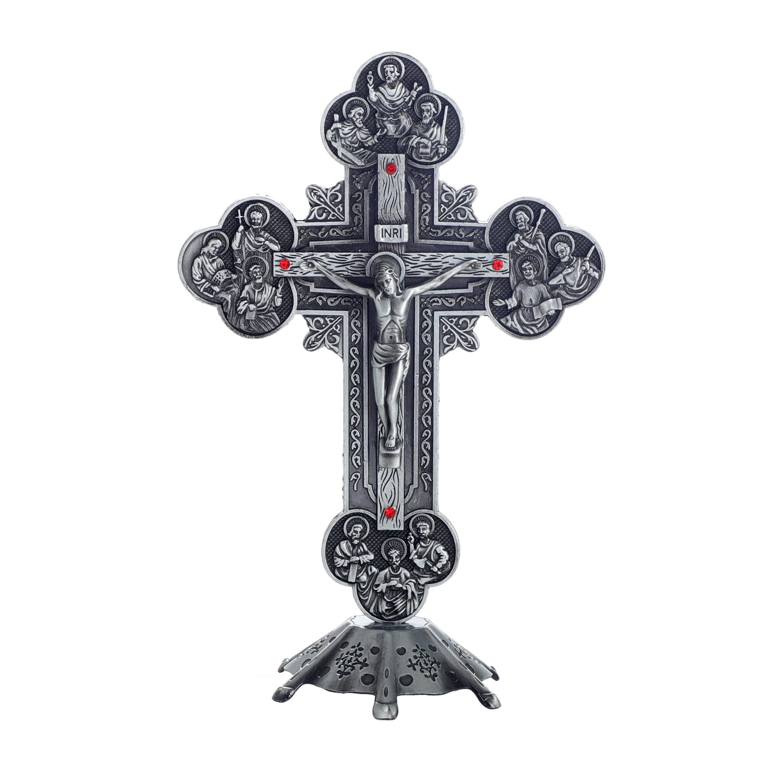 Snapklik.com : Standing Cross Catholic Decor For Tabletop 8" Metal ...