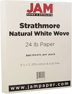 Amazon.com : JAM PAPER Strathmore 24lb Paper - 90 gsm - 8.5 x 11 ...