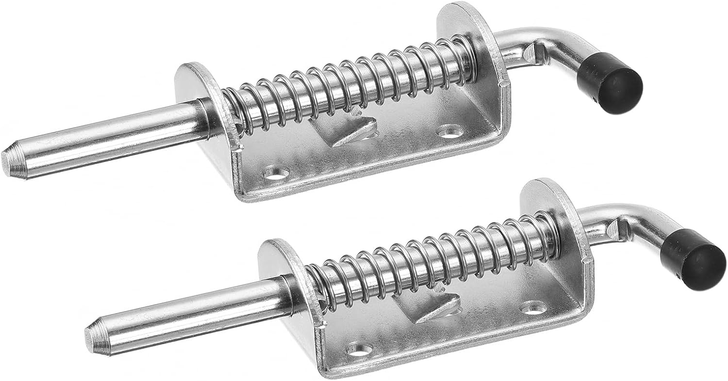 uxcell Barrel Bolt Latch, 2Pcs 10x145mm - Stainless Steel Spring Loaded ...