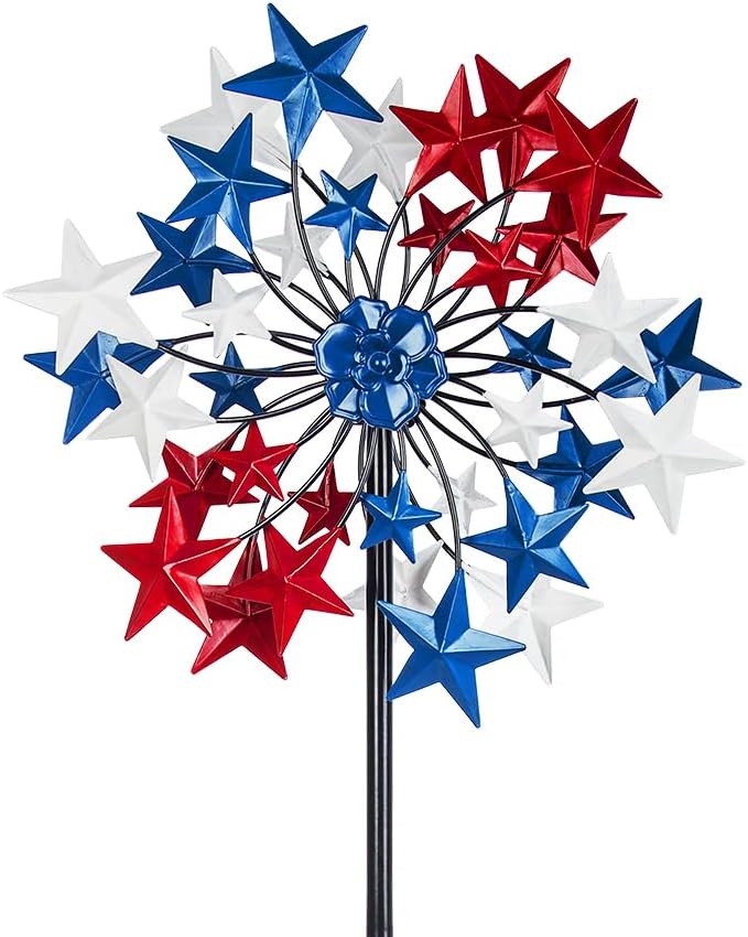 Amazon.com: Venniy Outdoor Wind Spinner - Patriotic Metal Garden ...