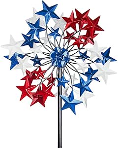 Amazon.com: Venniy Outdoor Wind Spinner - Patriotic Metal Garden ...