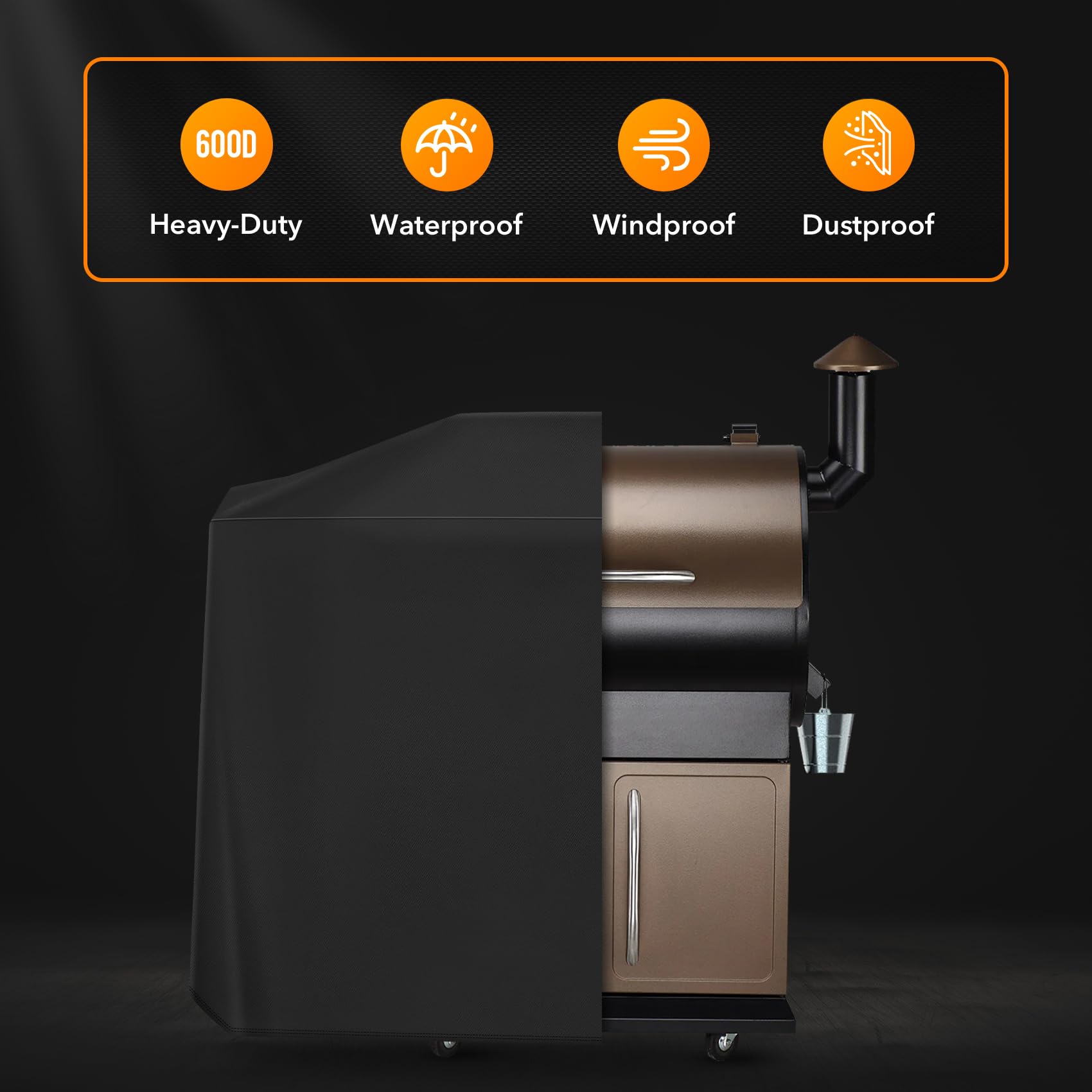 Snapklik.com : Heavy Duty ZGC-02B Full Length Grill Cover Fits Z Grill ...